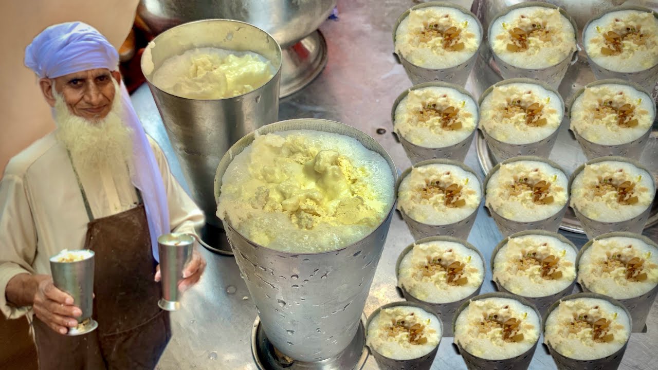 HUGE LASSI MAKING | 75 Year Old Man Peshawari Famous Lassi Shoba bazar ...