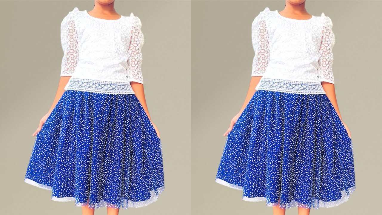 Skirt and Top cutting and Stitching | Net Skirt and Crop Top Stitching ...