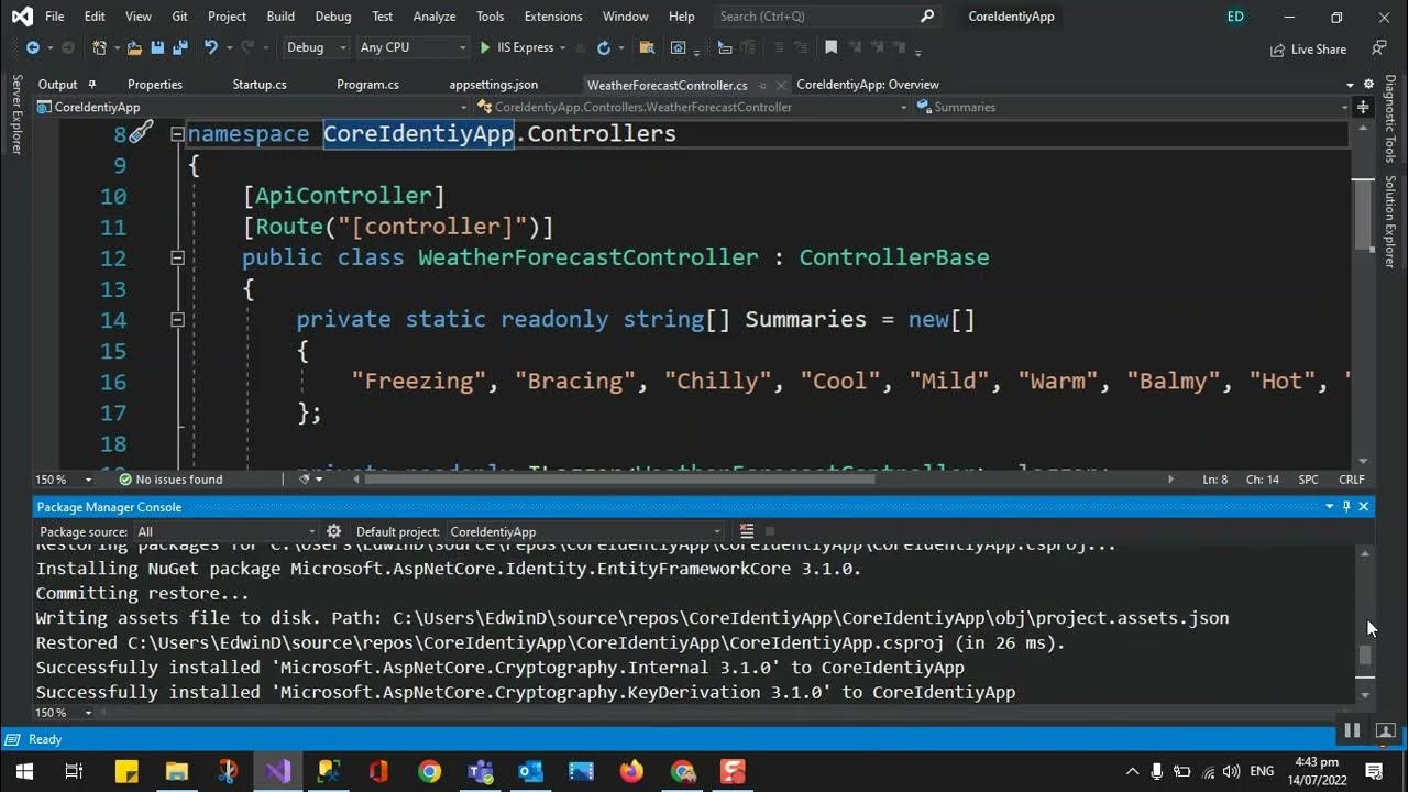 Building ASP.NET Core API uisng Asp.net Core Identity System Part 1 - YouTube