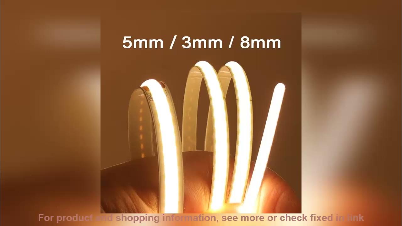 COB LED Strip Light 5V 12V 24V 320 480 384 528 LEDs Flexible Tape 5mm 3mm 8mm PCB Warm Natural ...