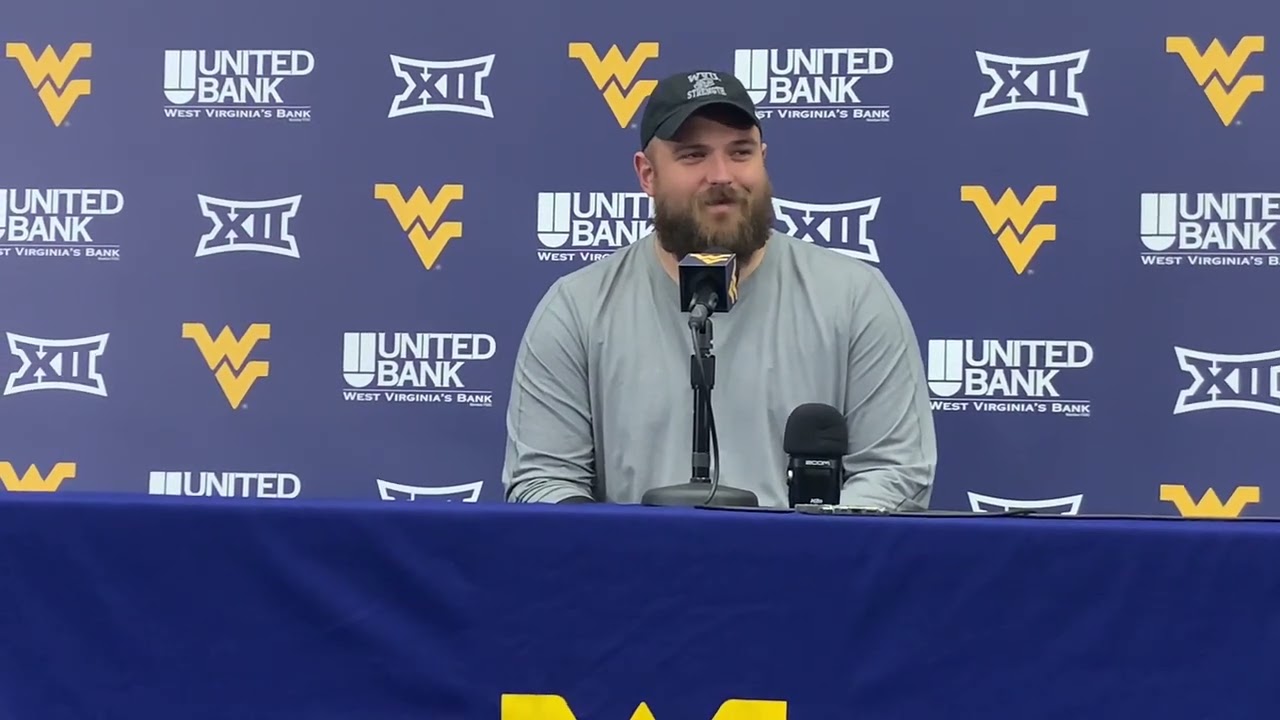 WVU OL James Gmiter on Role of Offensive Line in Offense 9/27/22 - YouTube