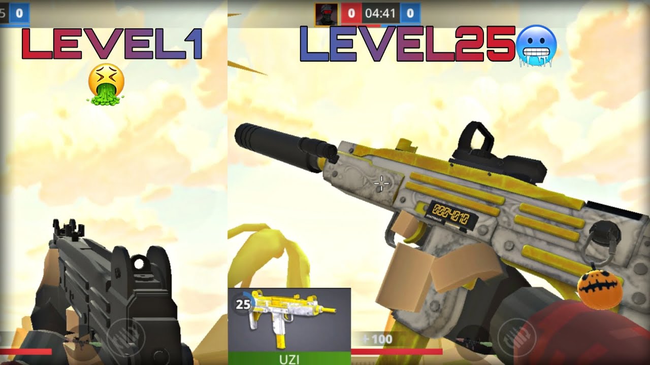 level 25 vs level 1 UZI| polywar - YouTube
