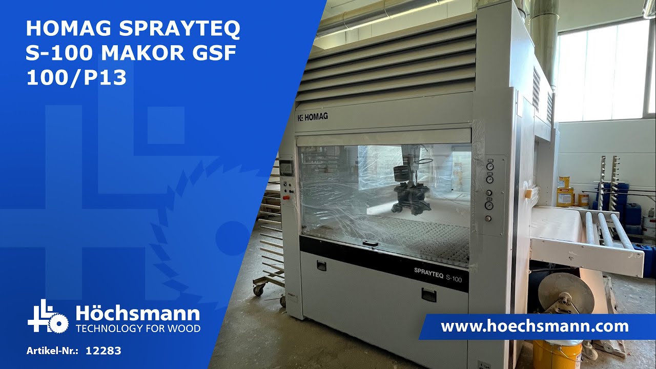 HOMAG SPRAYTEQ S-100 MAKOR GSF 100/P13 (Höchsmann Klipphausen) - YouTube