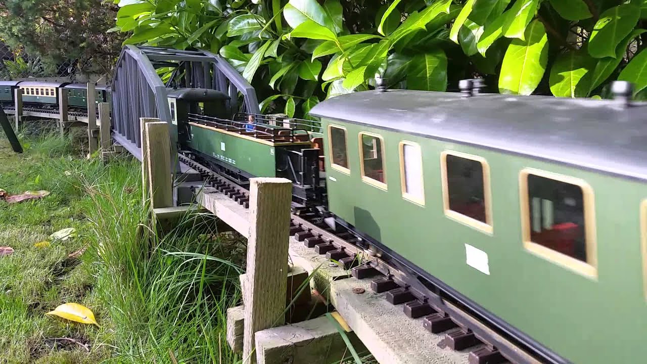 LGB garden railway 38 triple headed Saxon meyers - YouTube