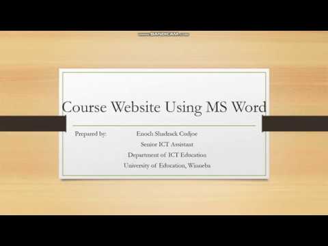 Course Website Using MS Word - YouTube