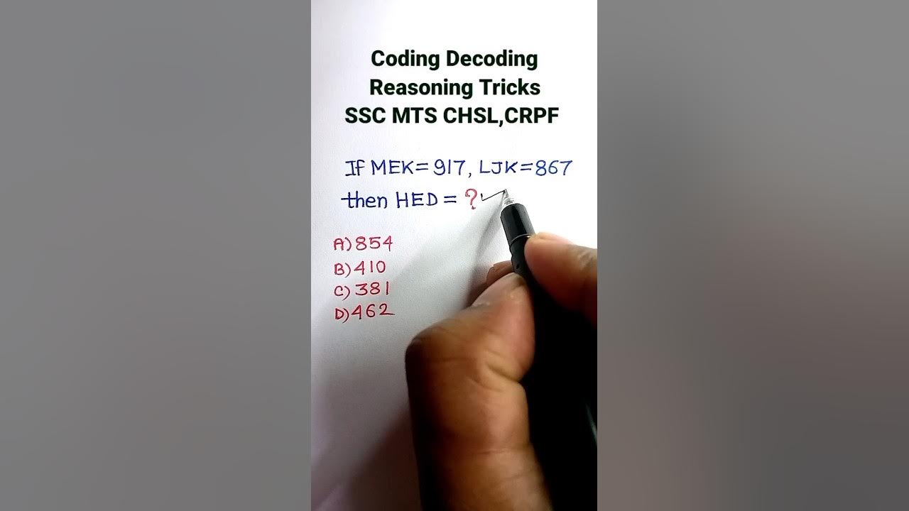Coding Decoding Coding Decoding Reasoning Tricks 545 Reasoning For Ssc Gd Youtube