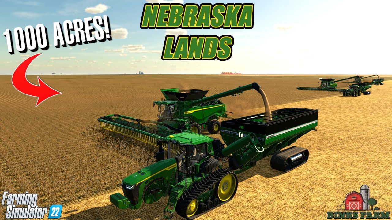 1000 ACRE FIELD HARVEST WITH 6 JOHN DEERE COMBINES! | Nebraska Lands ...
