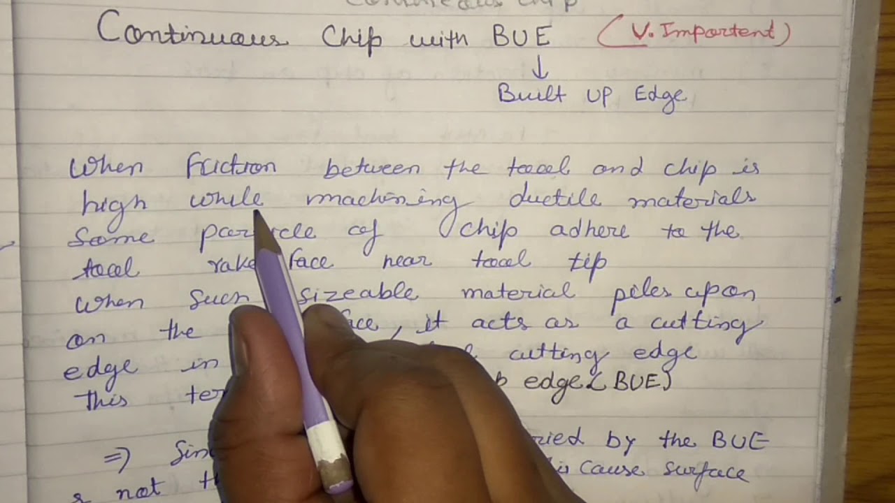 continuous chip with built up edge - YouTube