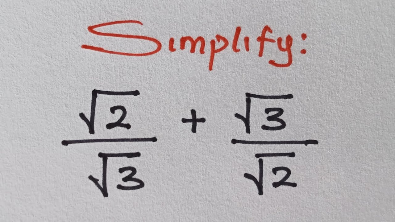 Can You Simplify This Simple Radical Expression? | Rationalisation and ...