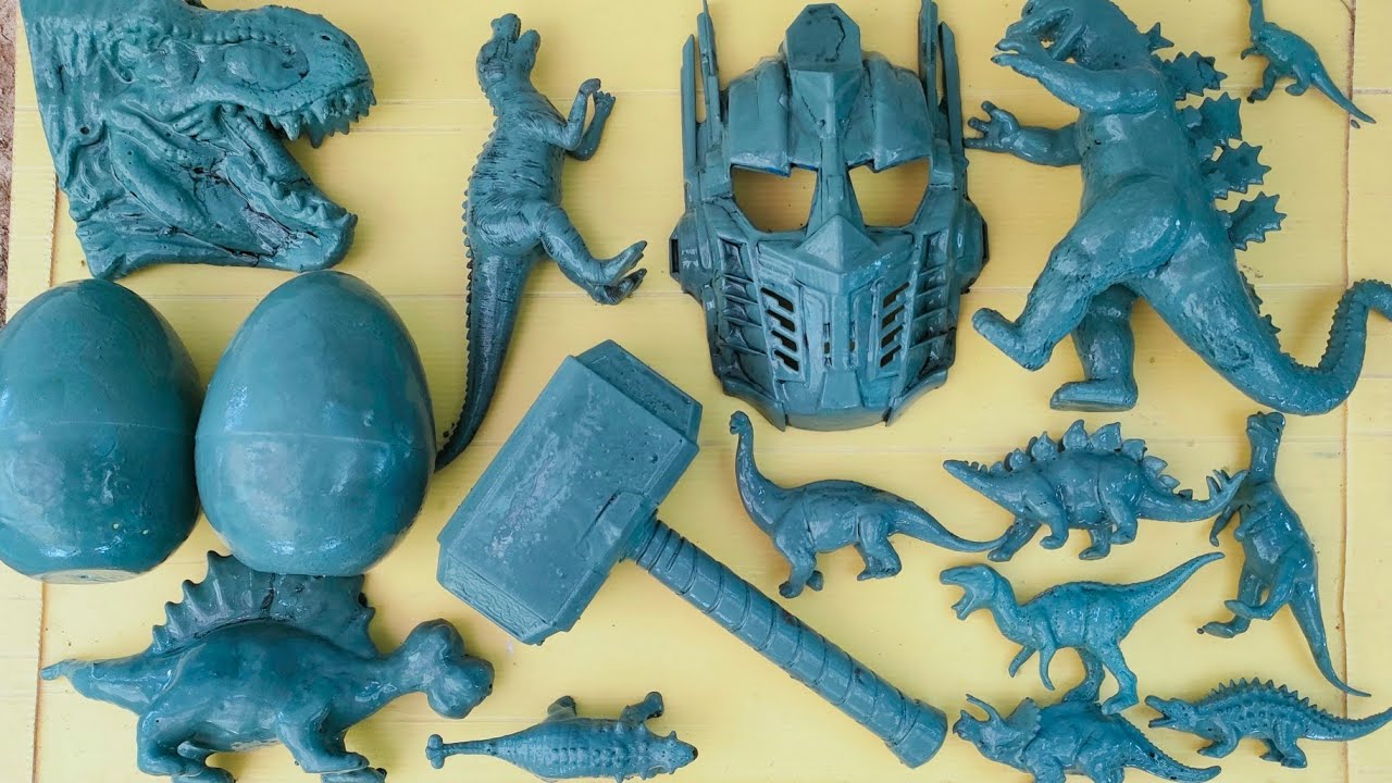 membersihkan dinosaurus Godzilla t-rex kingkong mainan berlumpur toys ...