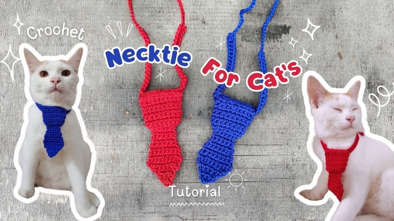 How to crochet necktie for cat's || tutorial merajut dasi kucing - YouTube