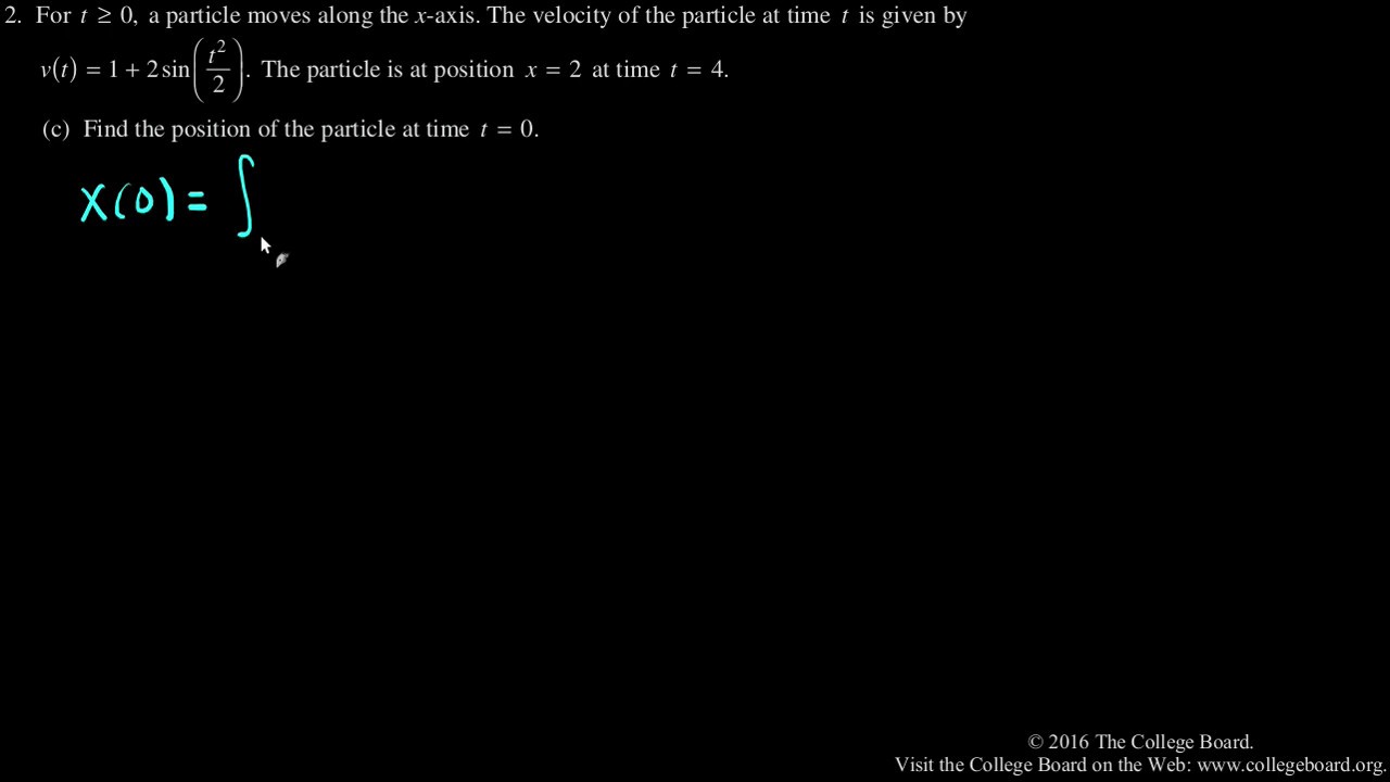 2016 AP Calculus AB Free Response 2c - YouTube