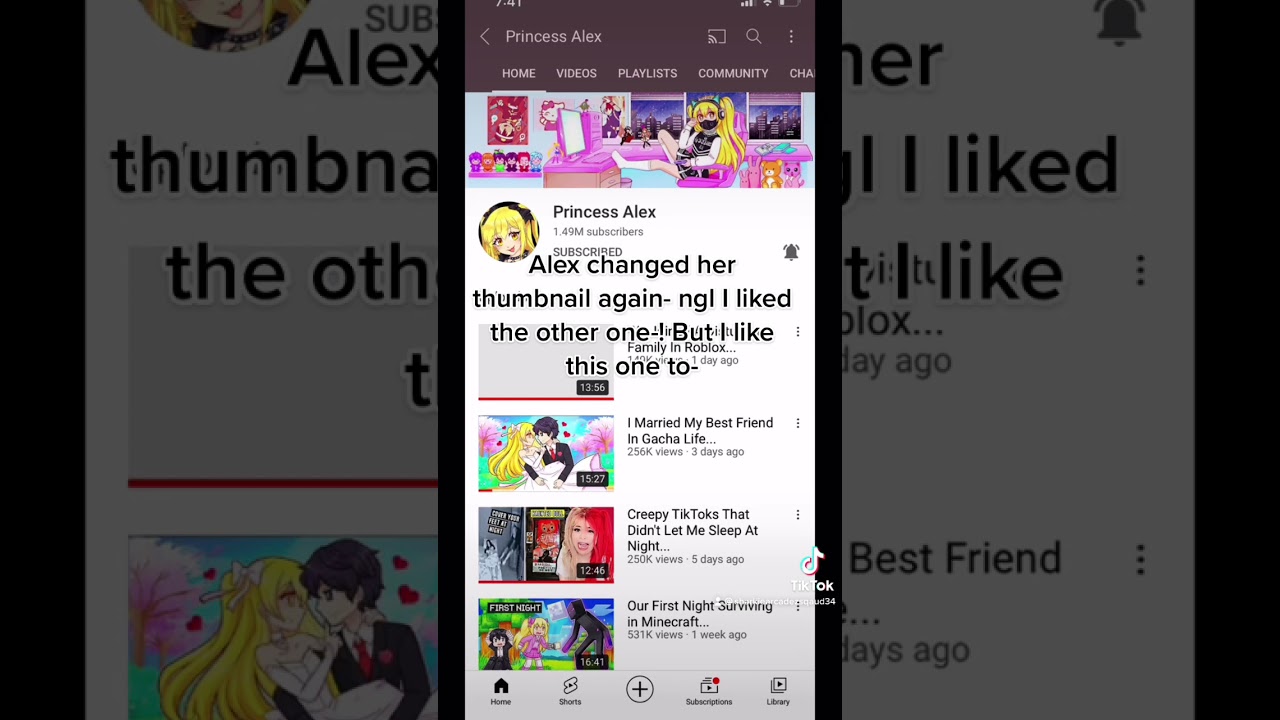 Alex changed her banner for princess Alex channel - YouTube