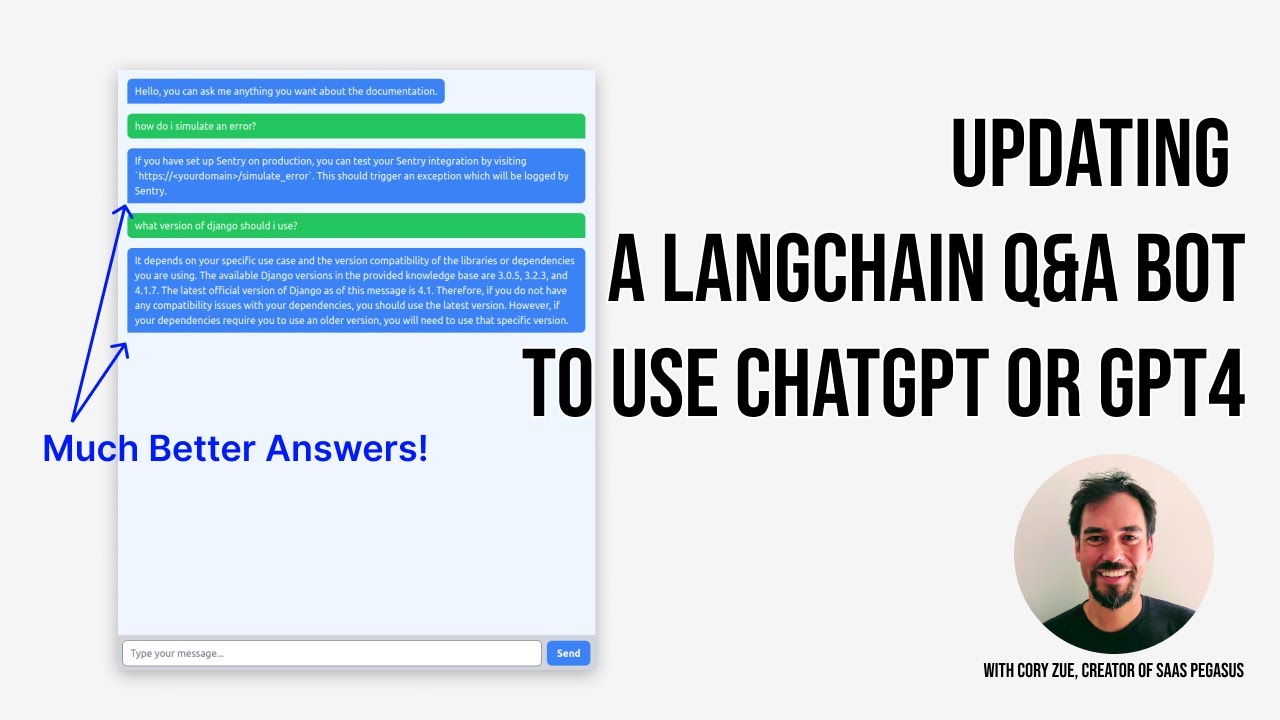 Updating a LangChain Q&A bot to use ChatGPT or GPT4 - YouTube