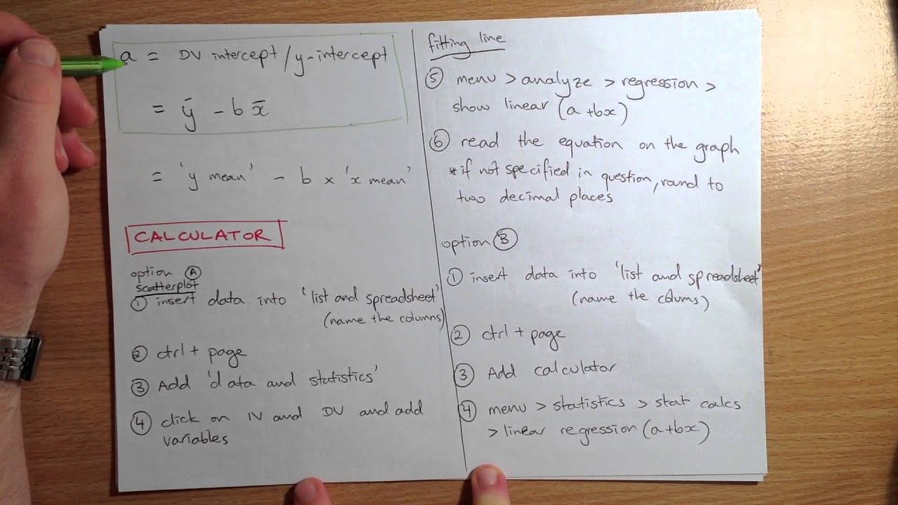 Finding the Equation of the LSR Line - YouTube