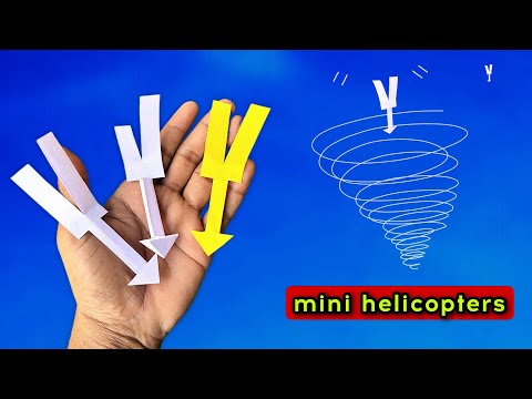 flying helicopter toy (mini), how to make smallest paper  helicopter,  paper toy,  easy to fly toy