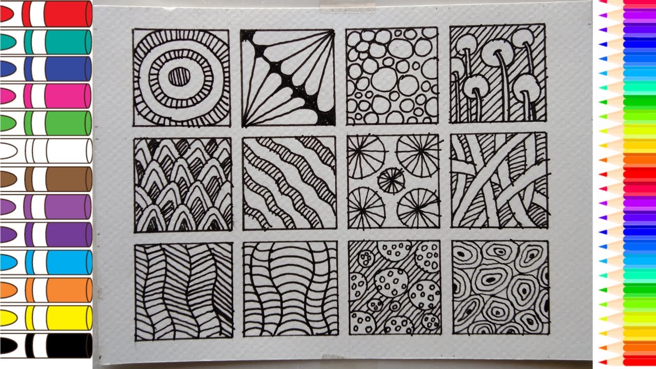 Line Patterns1, Drawing and Painting. How to draw Line Patterns1. วาด ...