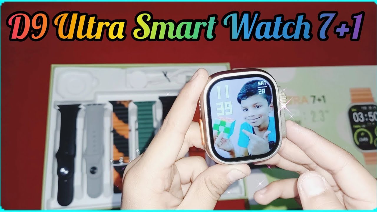 D9 Ultra Smart Watch 7+1⌚️ With 7 Straps || Wireless Charger || Smart ...