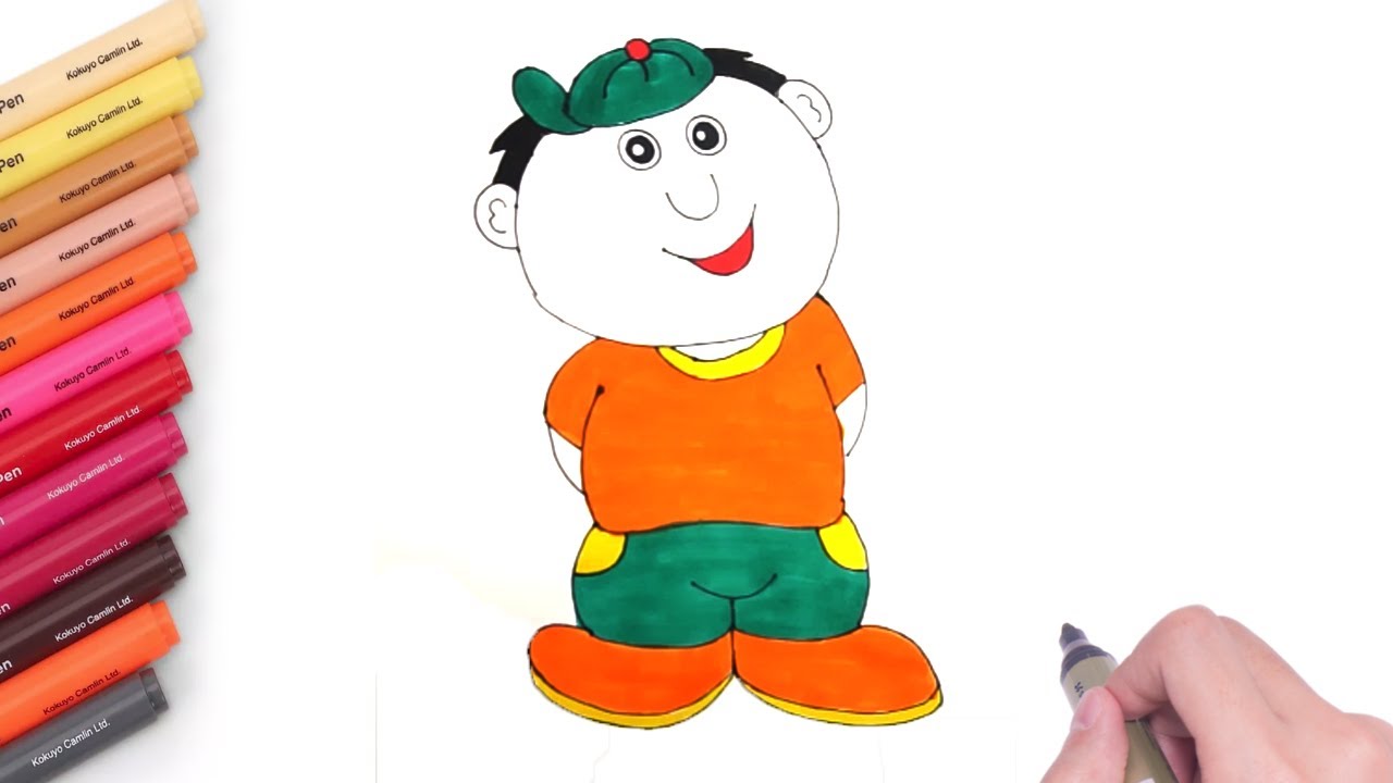 How to Draw Hatman cartoon animated drawing I step by step drawing Man ...