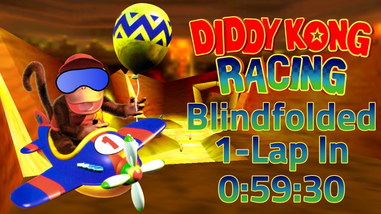 Diddy Kong Racing - Hot Top Volcano - Blindfolded 1Lap in 59.30 - YouTube