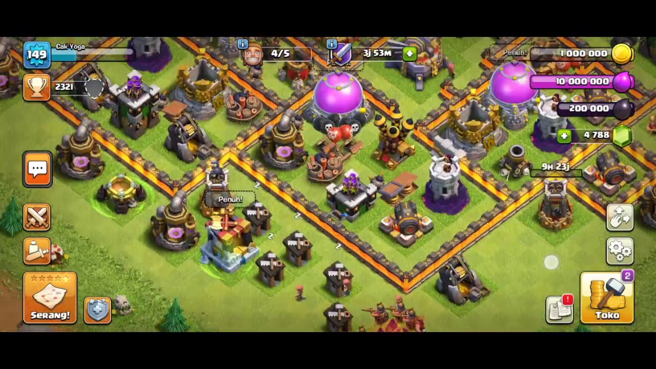 Kembali Bermain COC Setelah 1 Tahun, TH 11 Besar dan TH 10 MAX CLASH OF ...