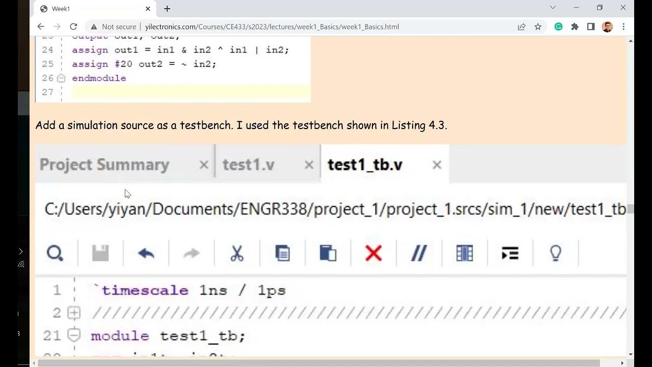 CE433 Embedded Devices - Lecture 2 Verilog Basics II - YouTube