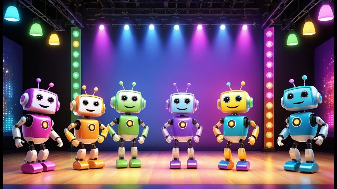 Head Shoulders Knees and Toes with Dancing Robots | Fun Action Song for ...