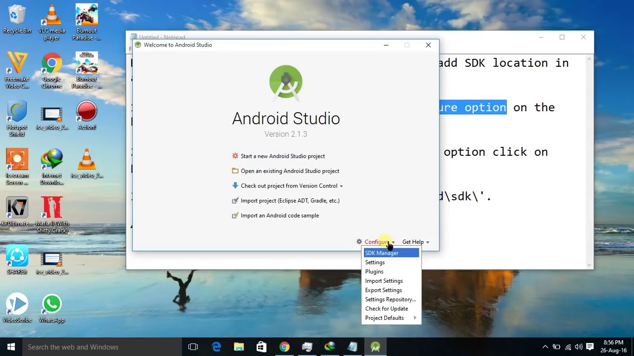 How to add SDK location in android studio HD - YouTube