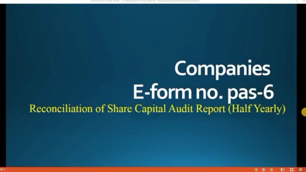 how to MCA File e-form PAS-6 Reconciliation of Share Capital Audit ...