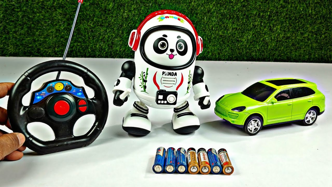 Unboxing RC Green Car 1:28 Electric Dance Robot, Rc 360° Stunt,Remote ...