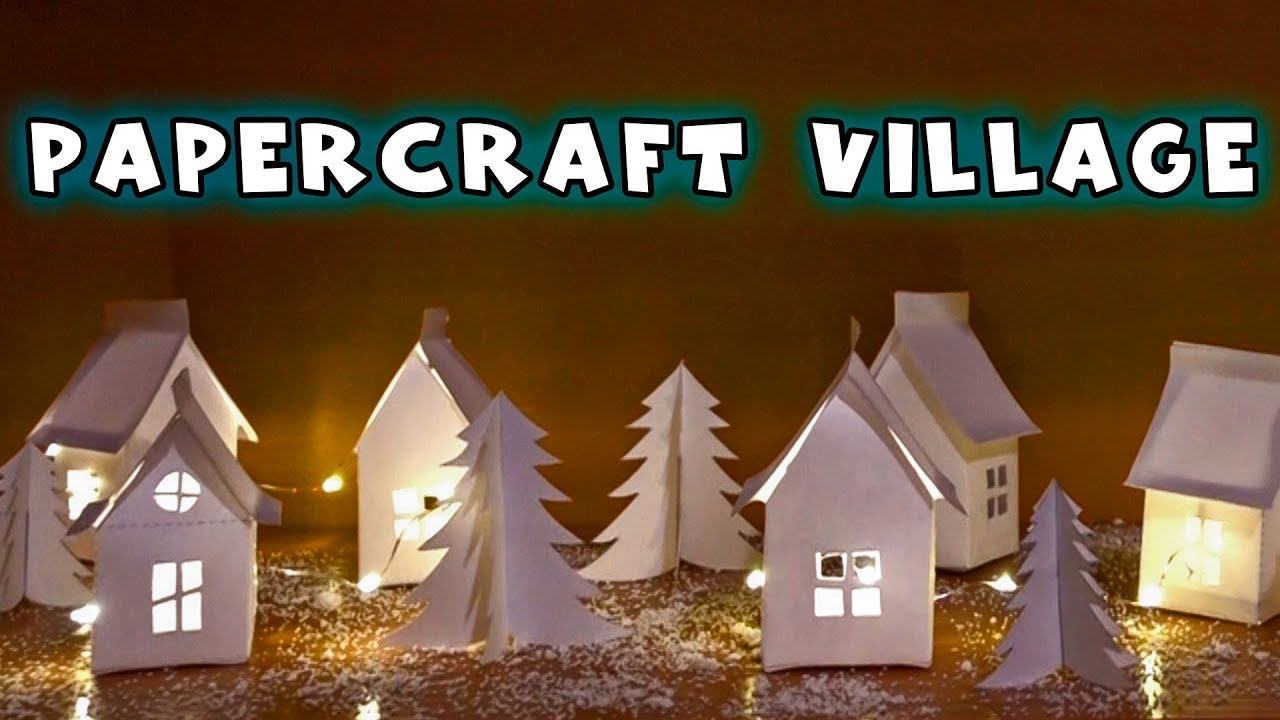 DIY Paper Snow Village ⭐ PaperCraft Idea ⭐ Christmas Village ⭐ Paper ...