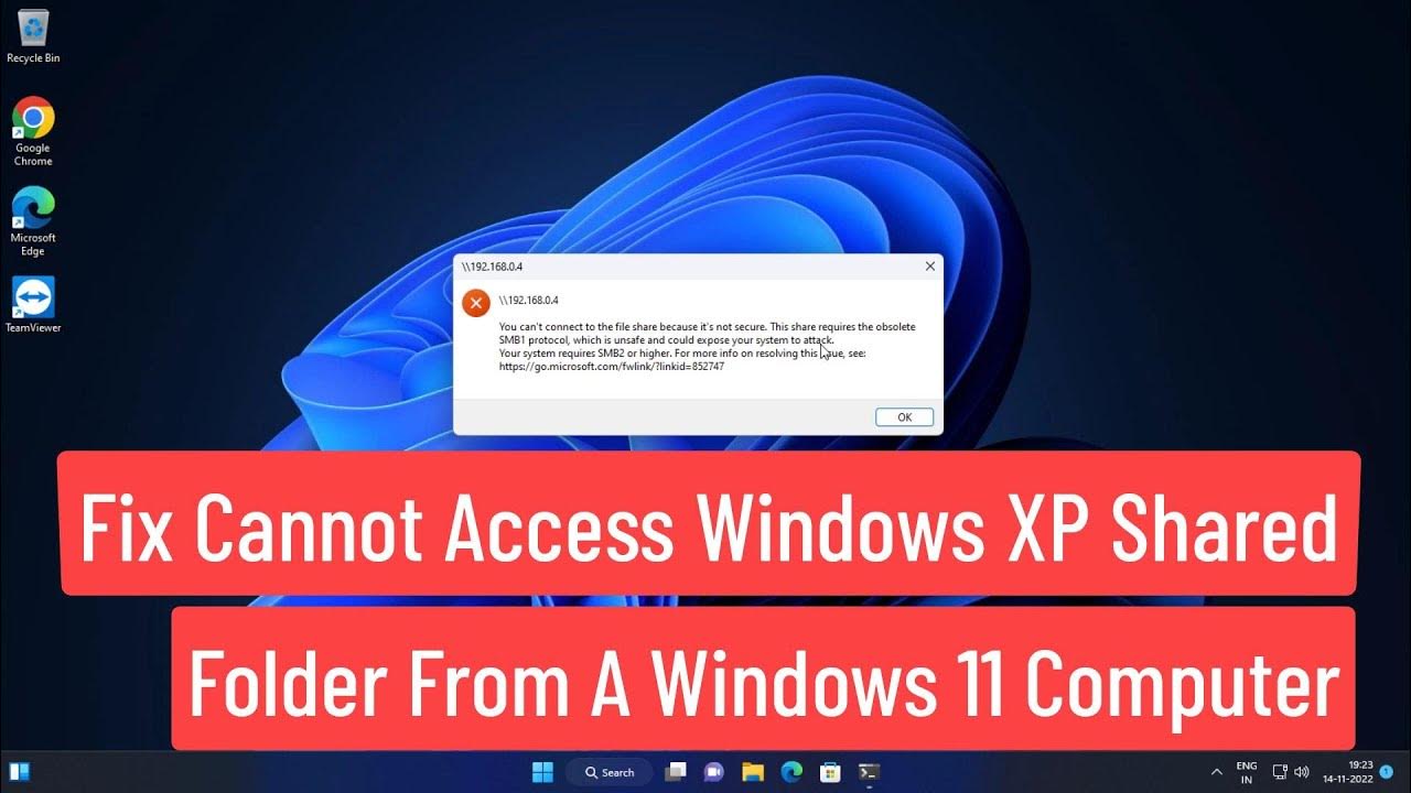 Fix Cannot Access Windows XP Shared Folder From A Windows 11 Computer - YouTube