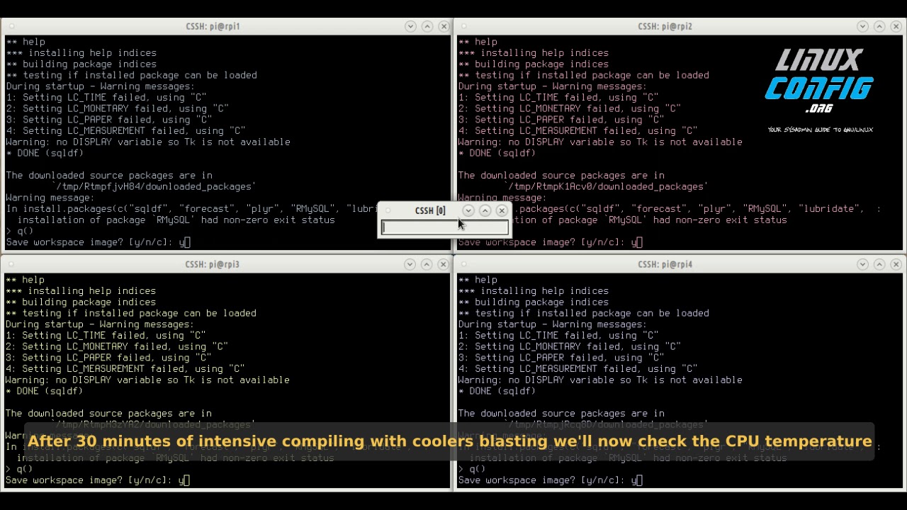 Raspberry PI Cluster - Compiling and Temperature Check with ClusterSSH ...