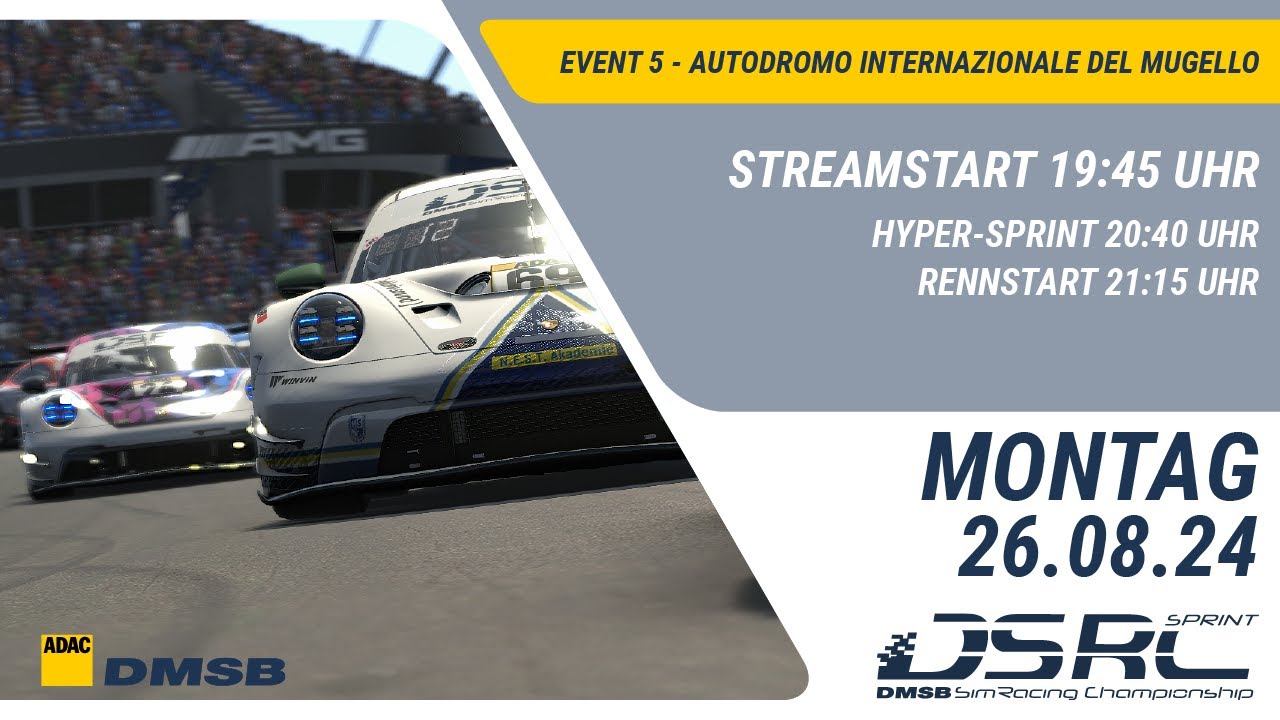 🏁 LIVE: DMSB Simracing Championship - Sprint Series 2024 - Runde 05 ...