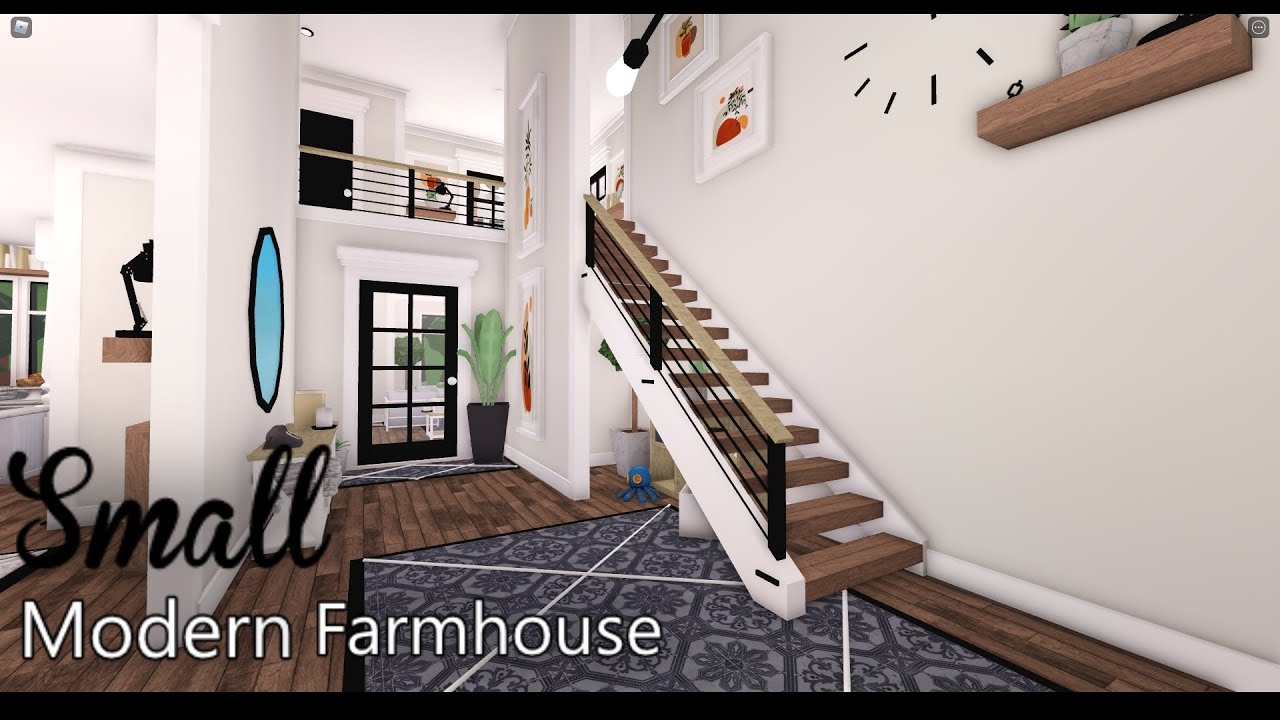 Small Modern Farmhouse | House Build | Roblox : Bloxburg - YouTube
