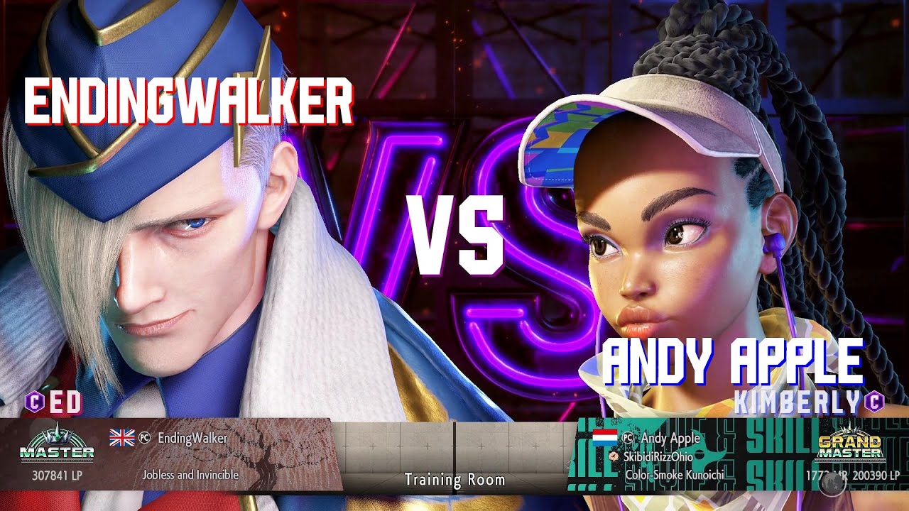 SF6 EndingWalker (Ed Classic) Vs Andy Apple (Kimberly Classic) - YouTube