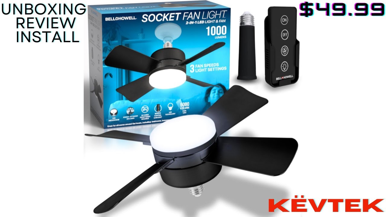 Socket Fan Light | Unboxing / Review / Install - YouTube