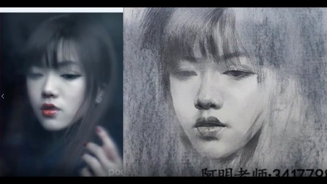 Girl portrait drawing in Pencil - YouTube