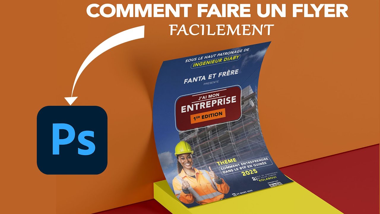 Comment faire un Flyer de BTP dans photoshop - YouTube
