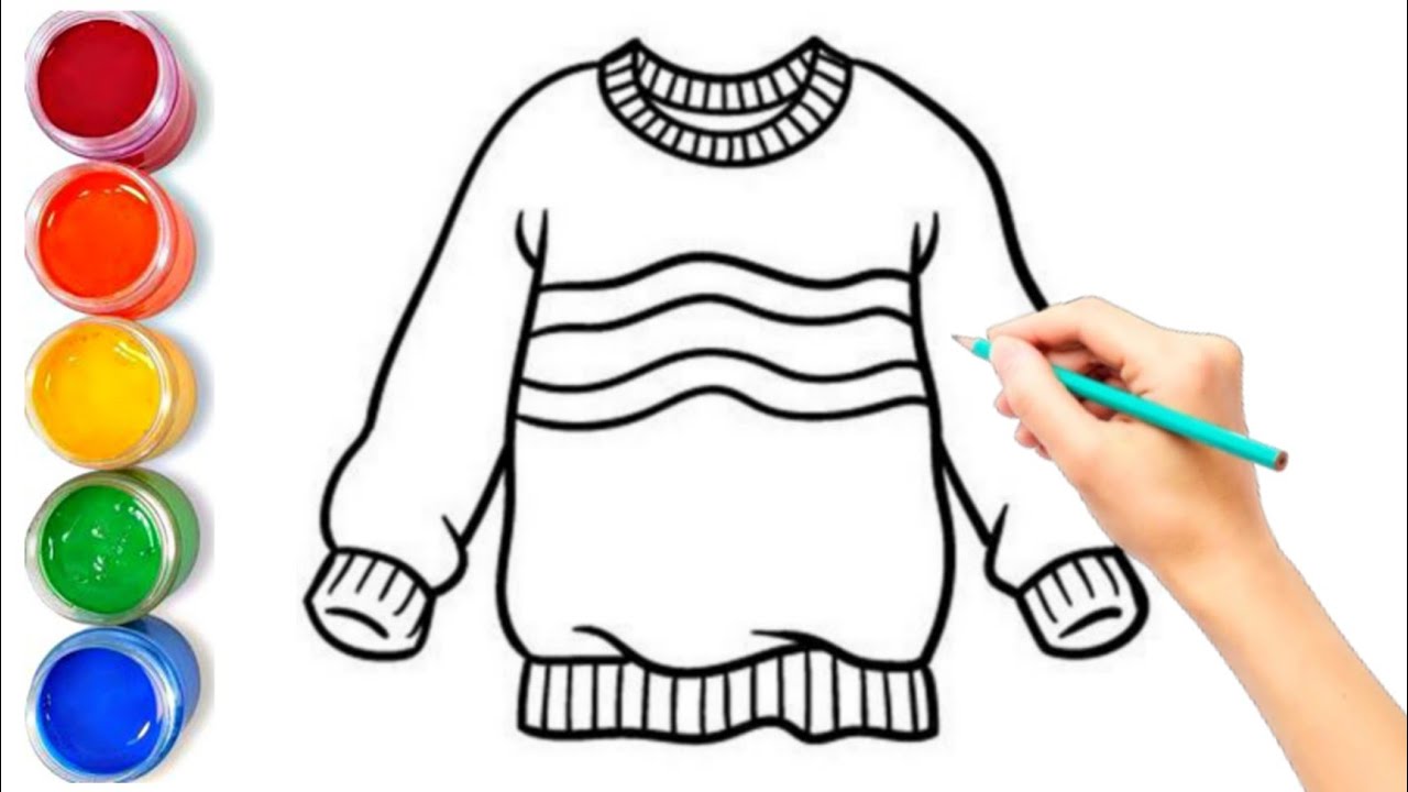How to draw easy sweater drawing | easy drawings step by step for kids ...