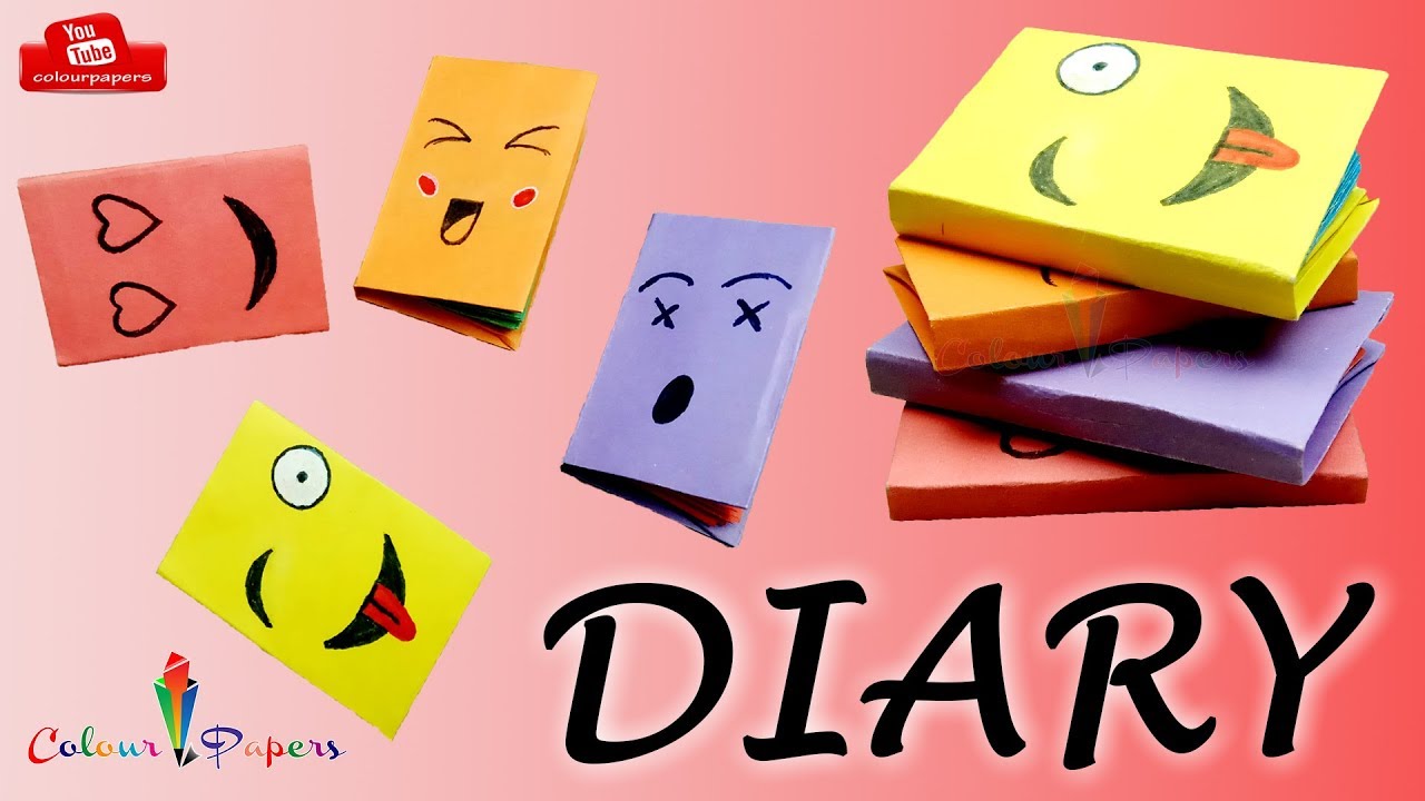 how to make a mini Notebook one Sheet of Colour Papers - origami book ...