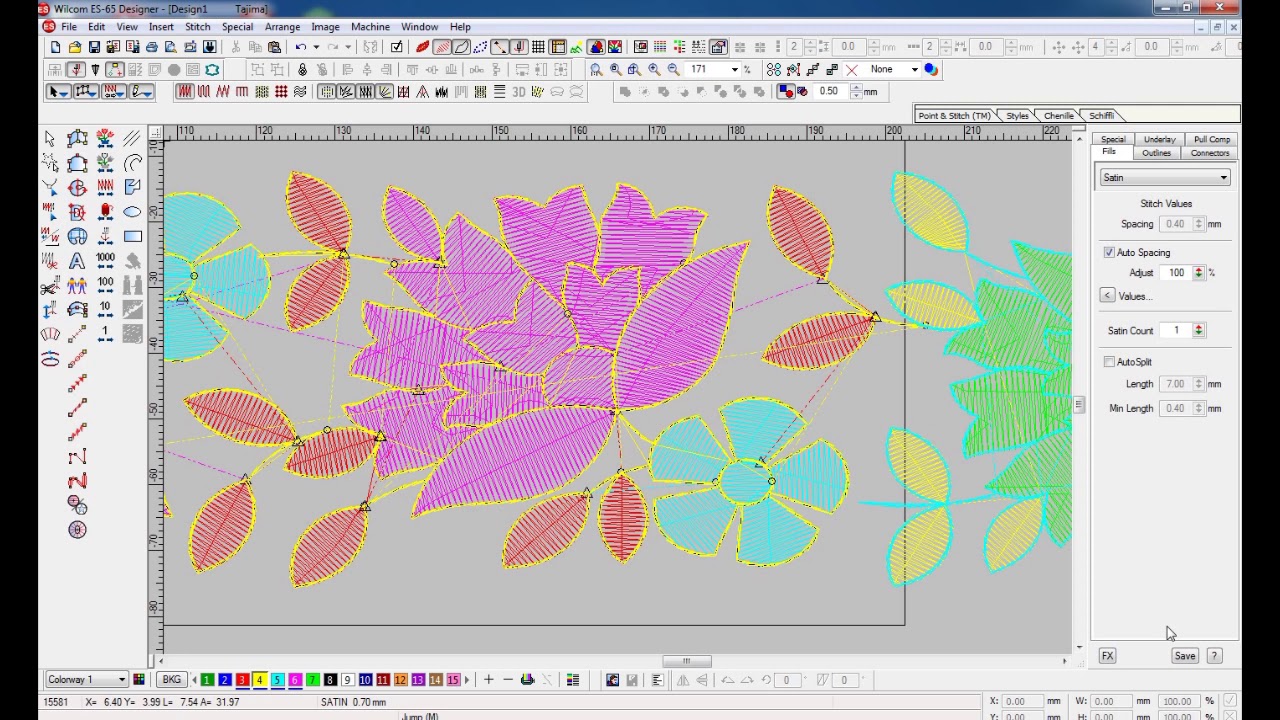 Wilcom Software | Embroidery Lace Design Part 2 - YouTube
