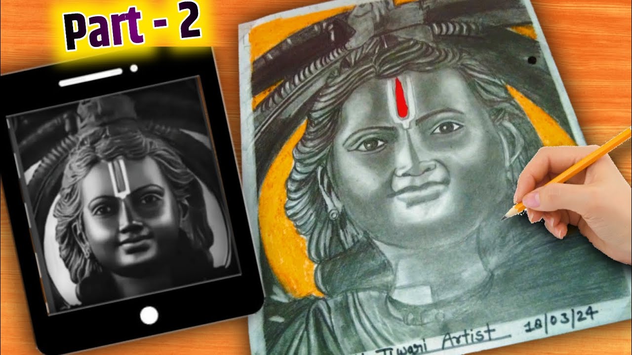 How To Draw Ram Lalla Sketch Step by Step Shading Part-2 . Ram Lalla ...