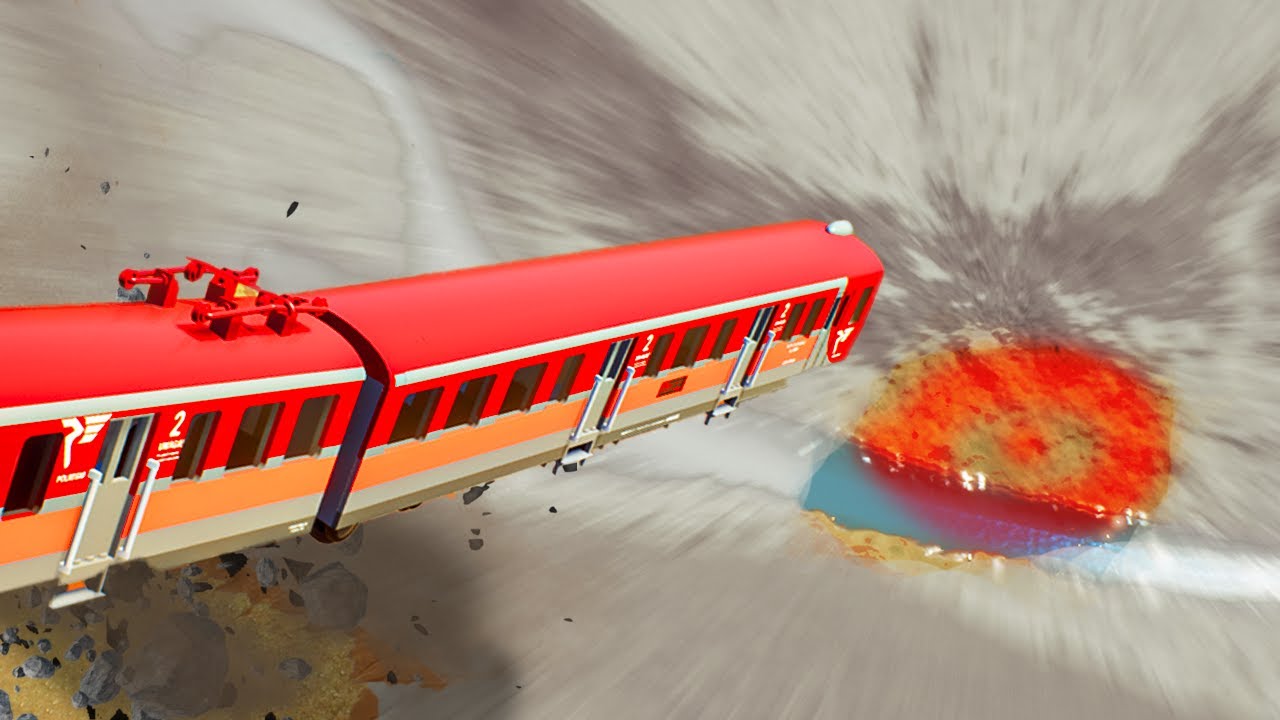 THREW LEGO TRAIN OFF A HUGE MOUNTAIN! FALL TRAIN OFF A CLIFF - 😁 Lego ...