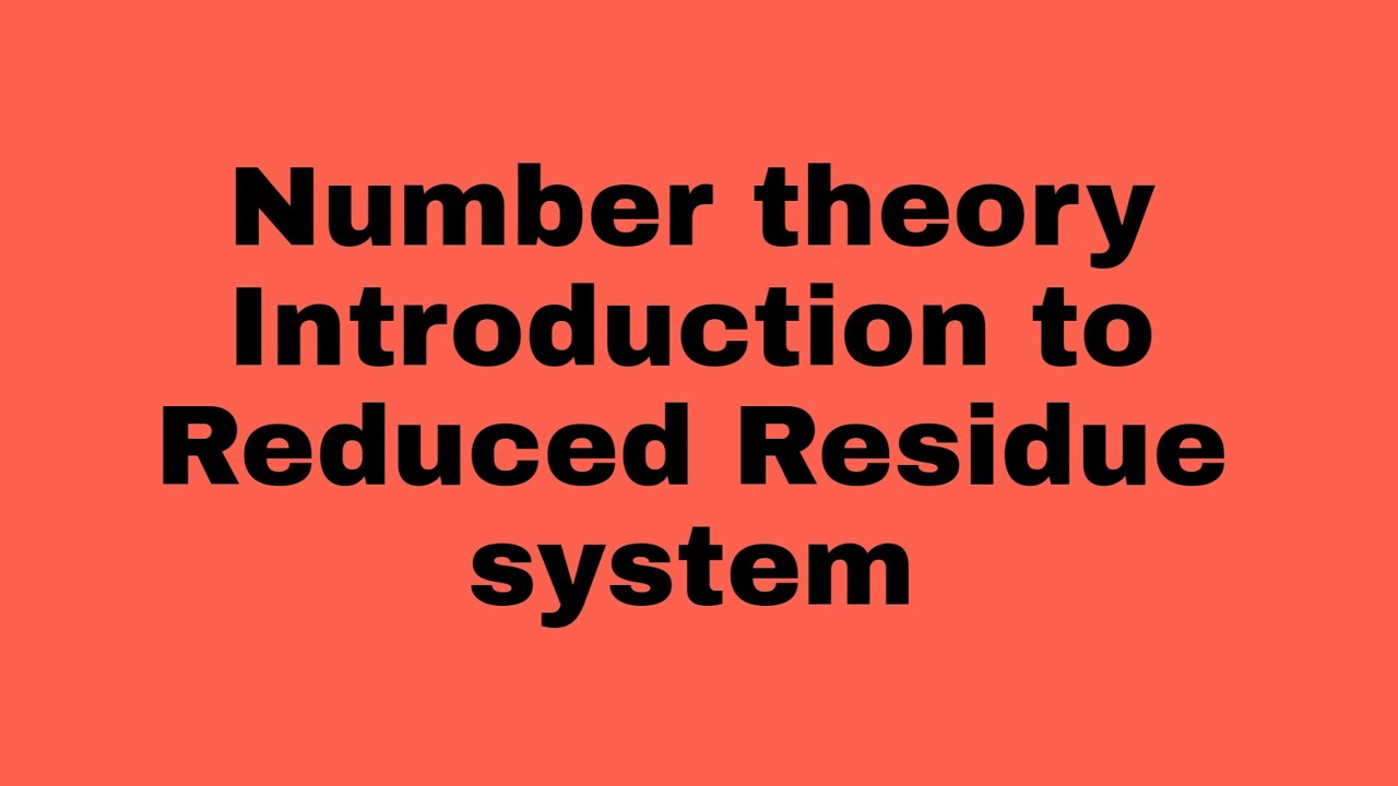 Introduction to reduced residue system - YouTube