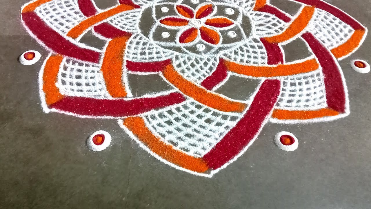 Aadi Matham Special | Flower Padi kollam | 8 dots | Easy Rangoli design ...