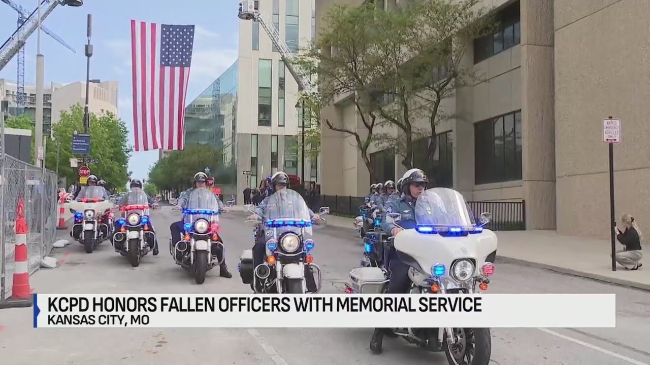 KCPD honors fallen officers with memorial service - YouTube