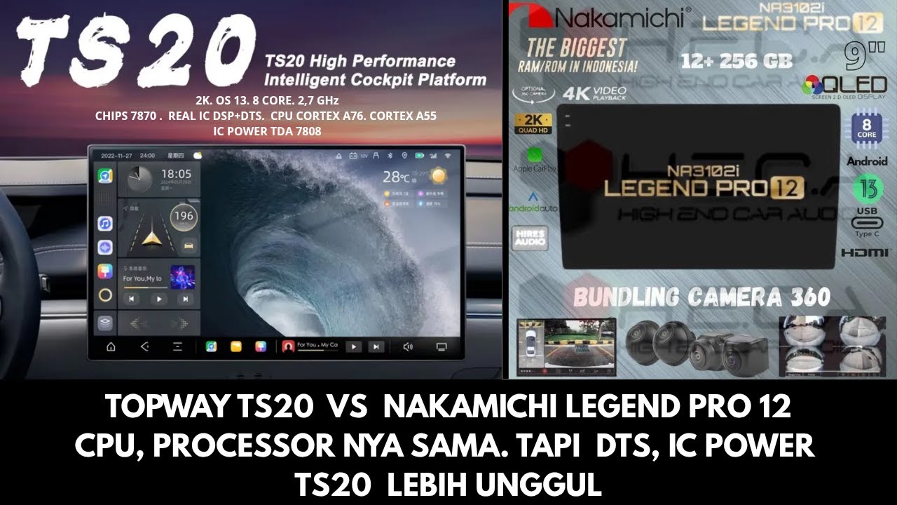 Adu Teknologi Head Unit Android TS20 VS Nakamichi Legend Pro 12 - YouTube