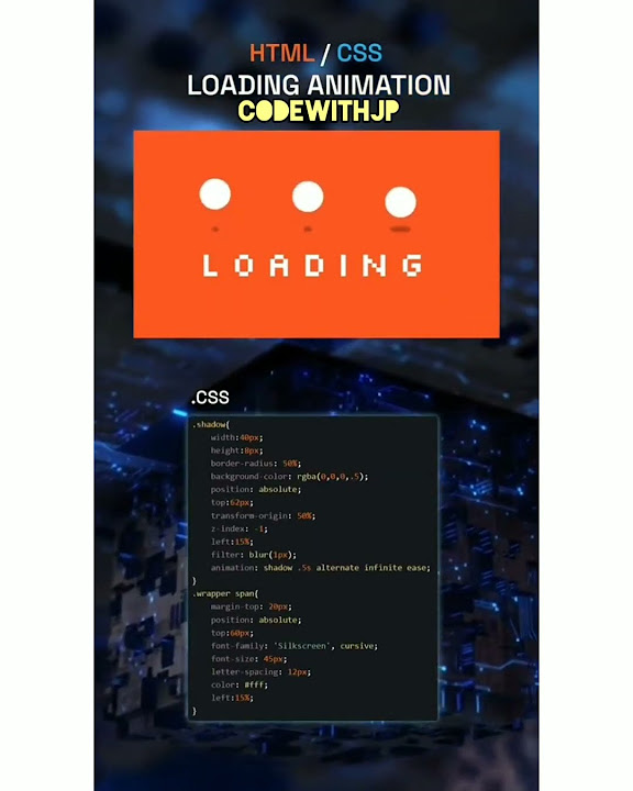 😱loding Animations😱 In Html5 Css3 And Js Codewithjp Html5 Css3 Youtube