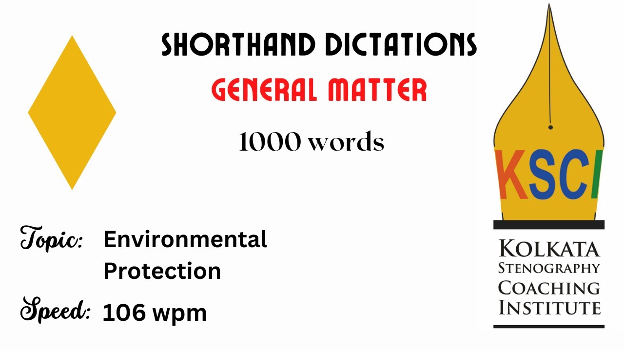 General Matter Dictations: Environment 106wpm (112 w fluctuations) SSC ...